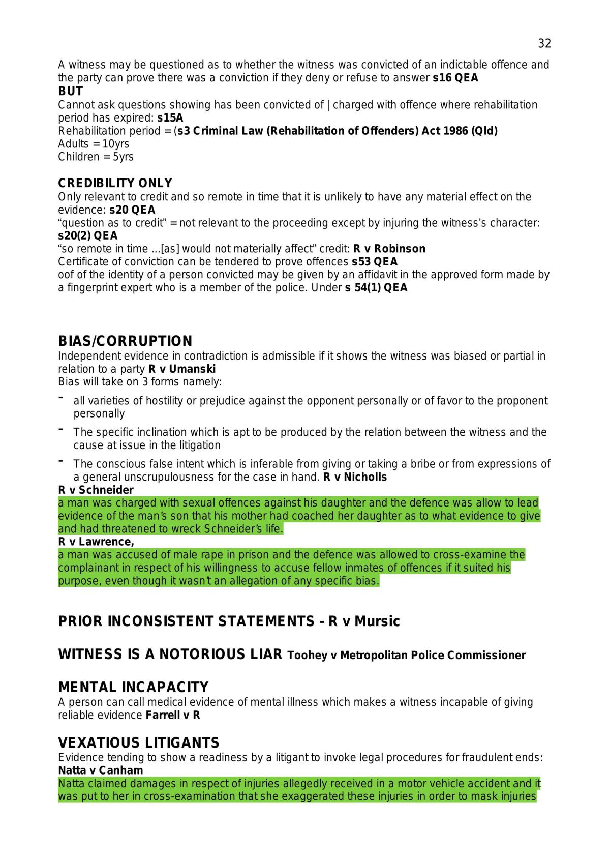 Evidence Law Notes | LAWS4700 - Laws of Evidence - UQ | Thinkswap