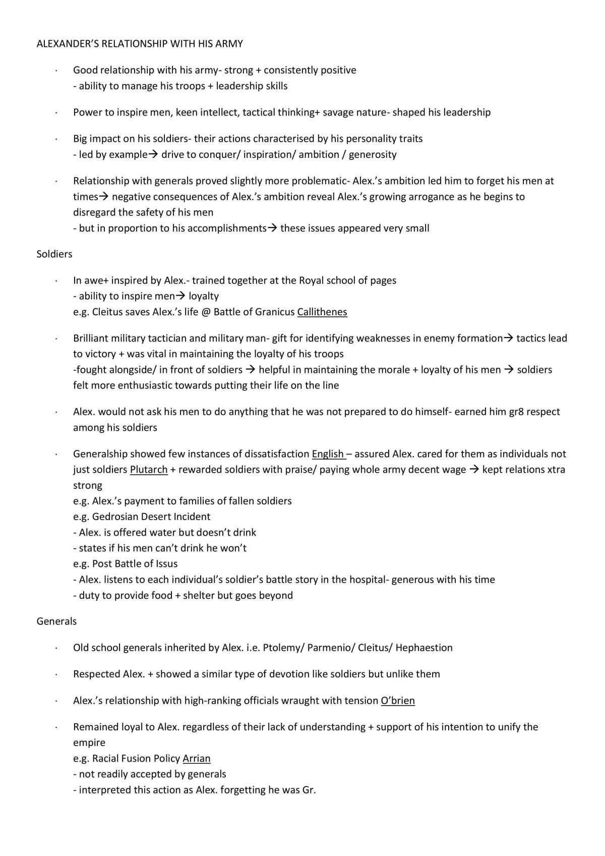 Notes on Alexander the Great | Ancient History - Year 12 HSC | Thinkswap