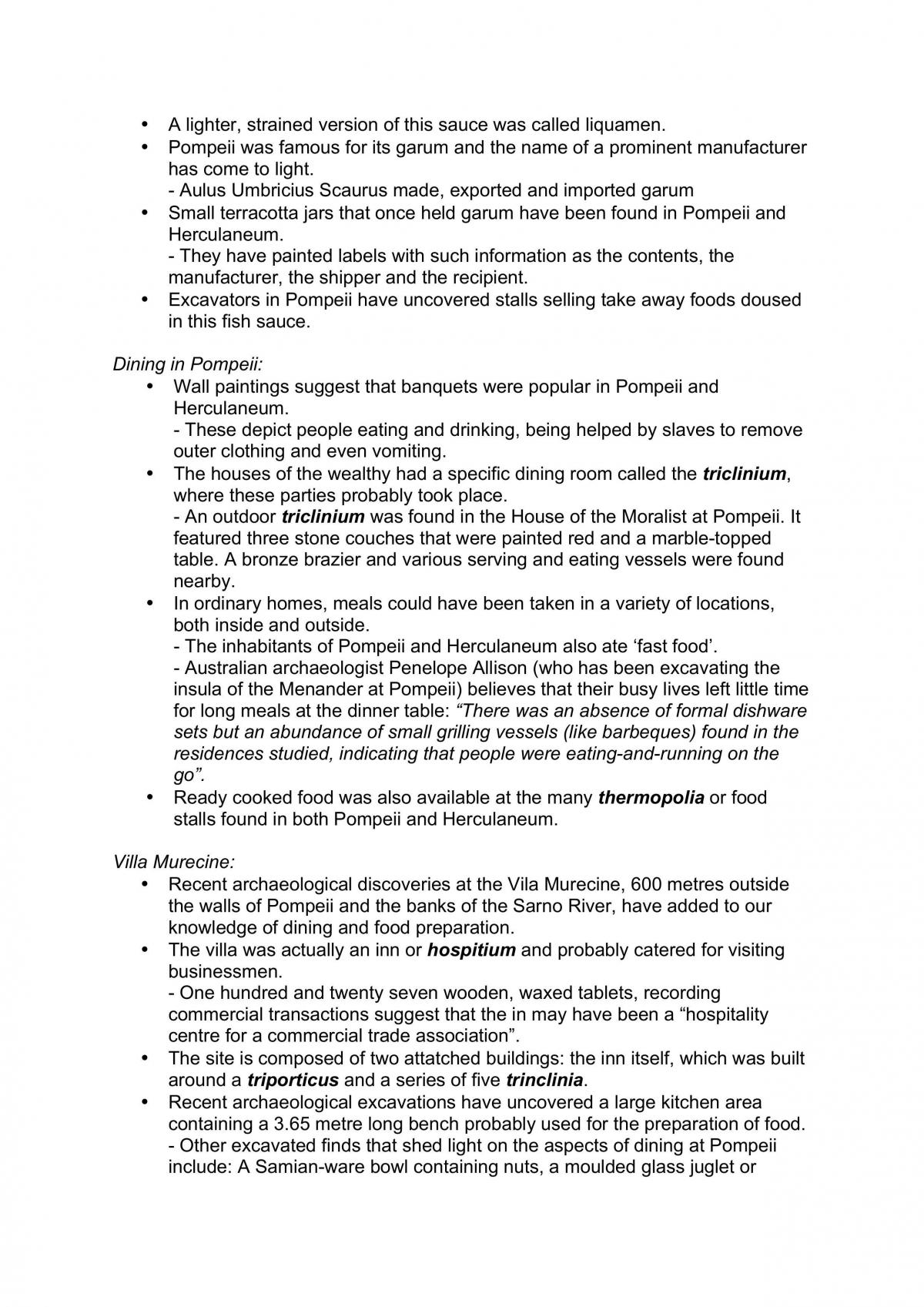 Pompeii and Herculaneum Notes | Ancient History - Year 12 HSC | Thinkswap