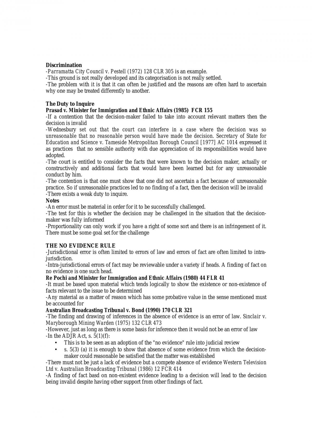 Course Notes | JURD7160 - Administrative Law - UNSW | Thinkswap