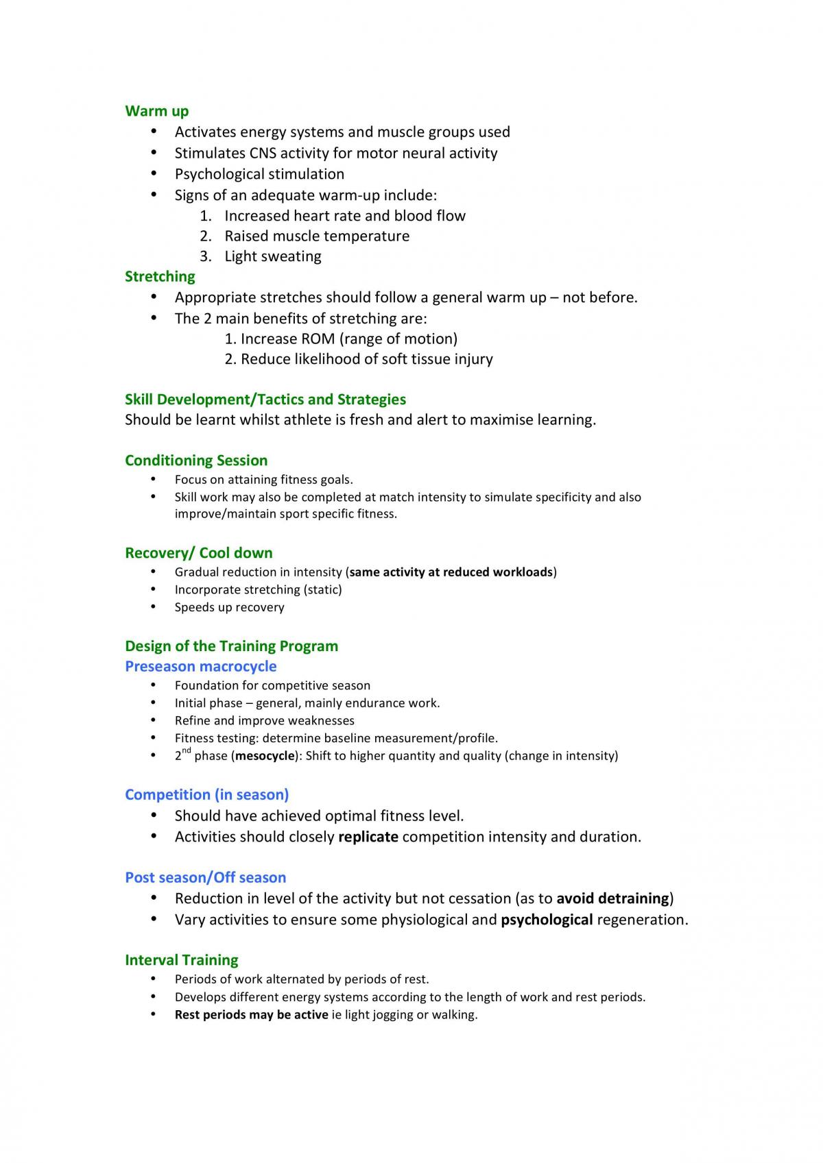 Full Notes for Physical Education Units 3/4 | Physical Education - Year ...