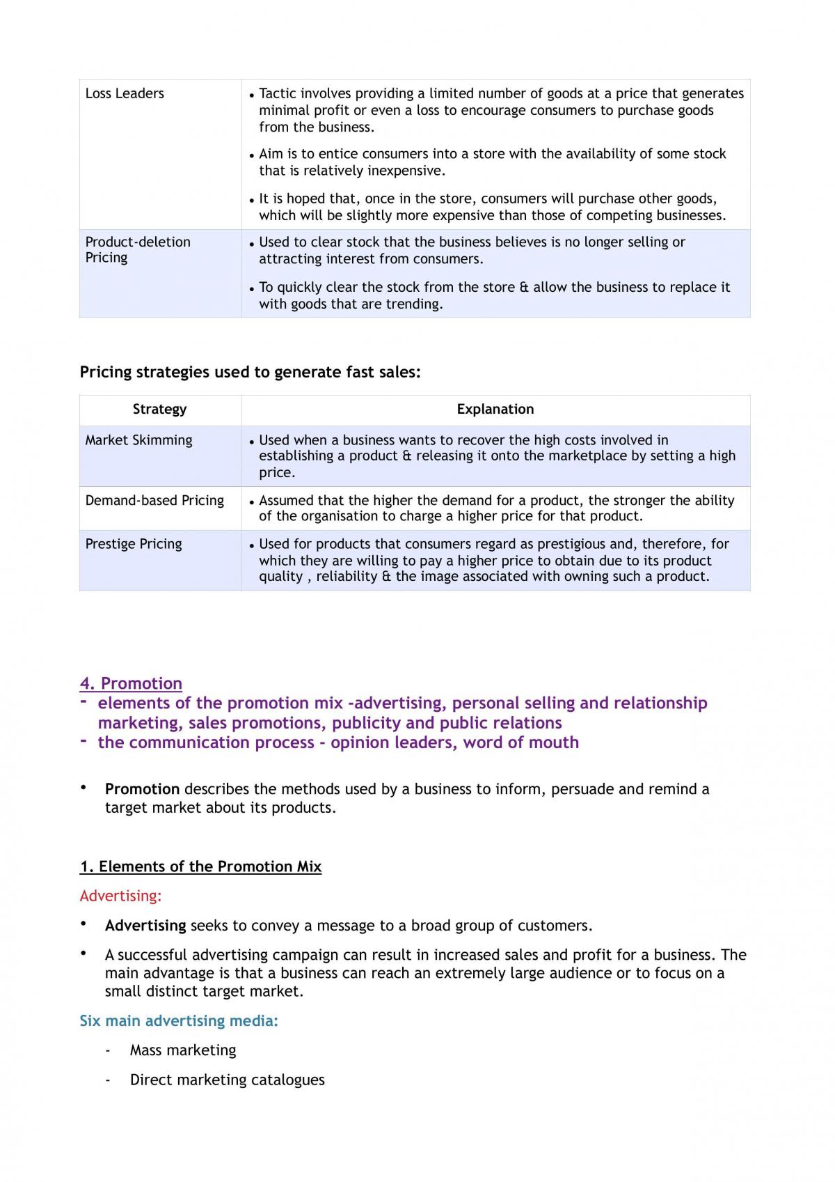 Business Studies HSC: Marketing Notes | Business Studies - Year 12 HSC ...