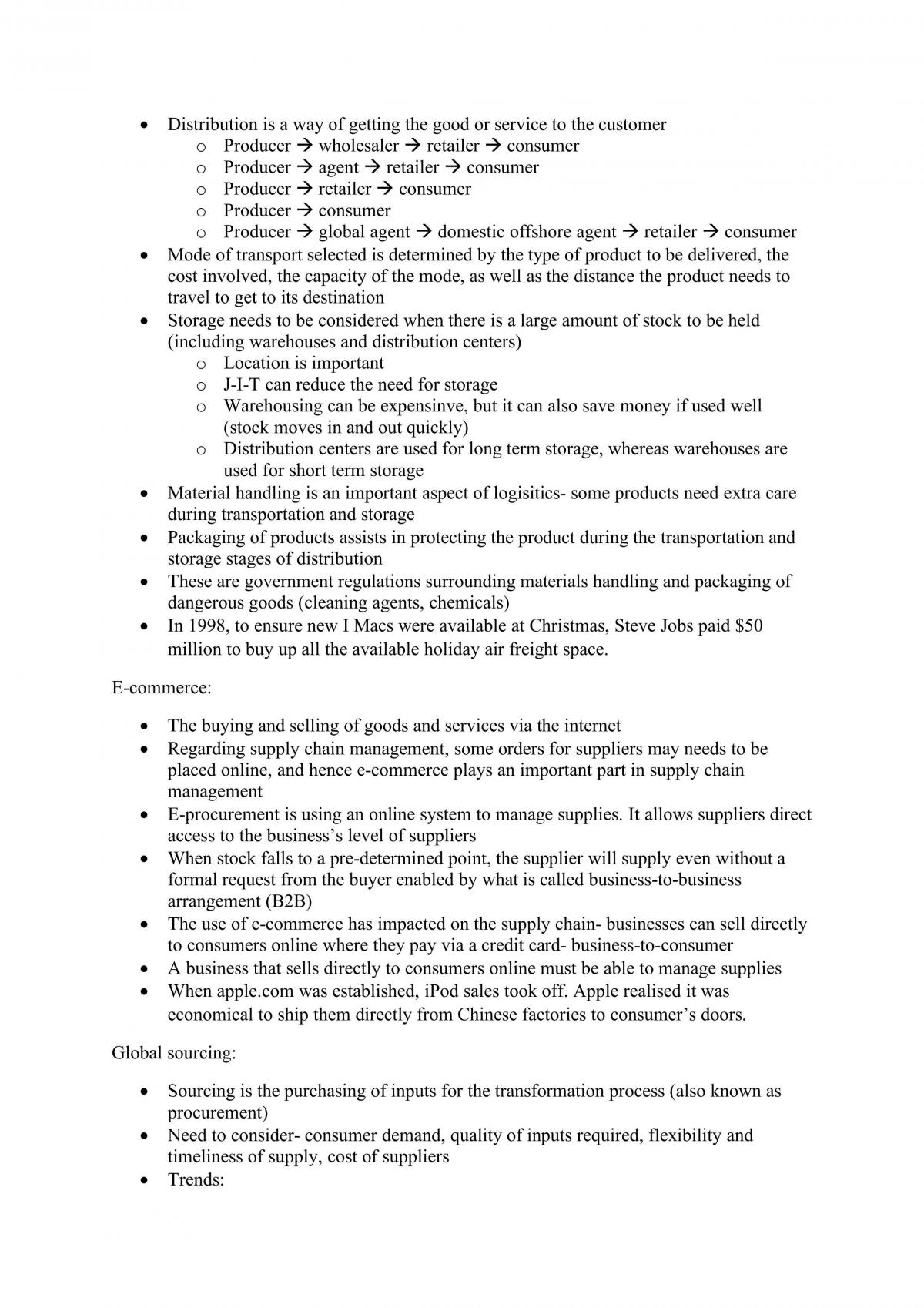 Complete Operations Notes | Business Studies - Year 12 HSC | Thinkswap