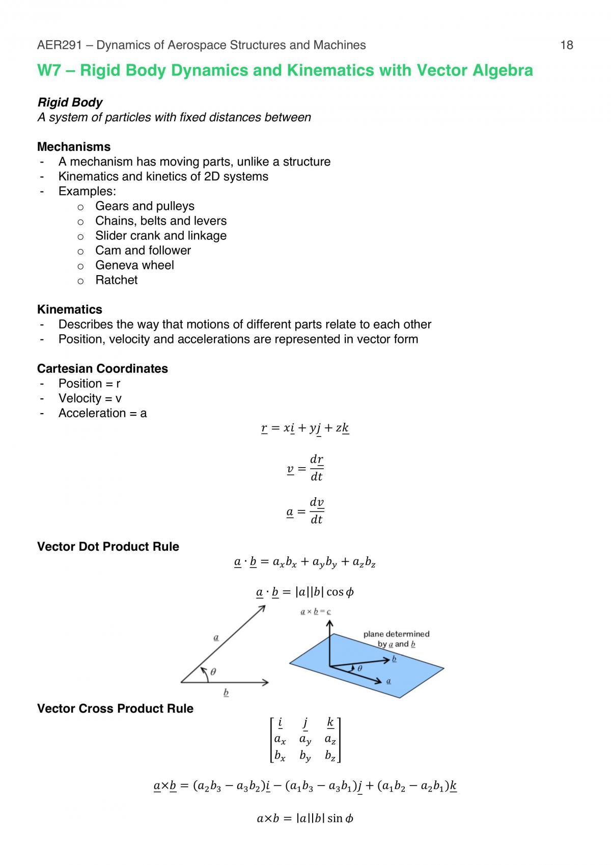 Dynamics of Aerospace Structures and Machines subject notes | AER291 ...