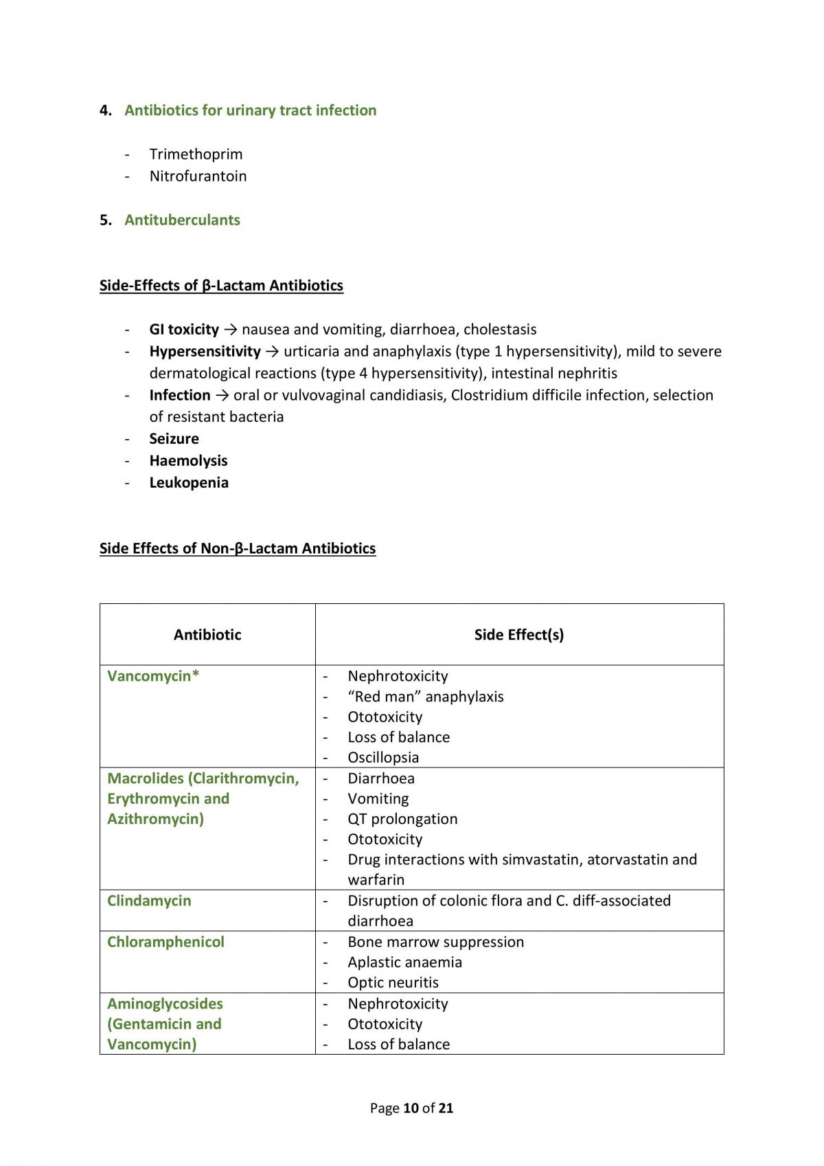 Antibiotics Notes | MBChB - Medicine: Phase 3 - Glasgow | Thinkswap