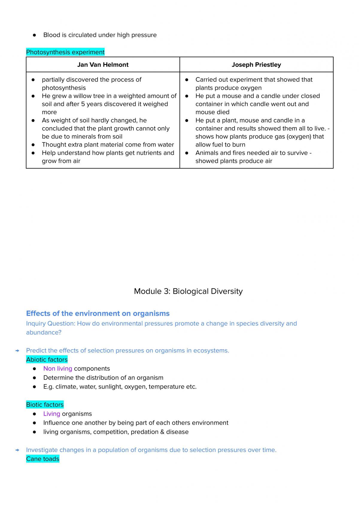 All Modules Biology Notes Yr 11 | Biology - Year 11 HSC | Thinkswap