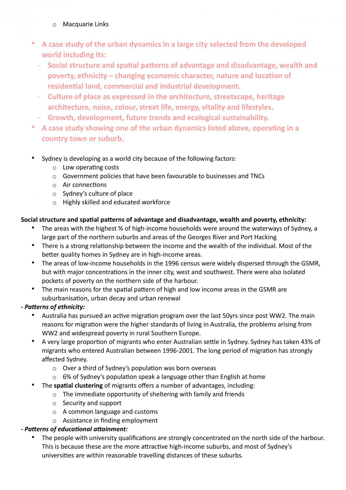 Geography Full Course Notes | Geography - Year 12 HSC | Thinkswap