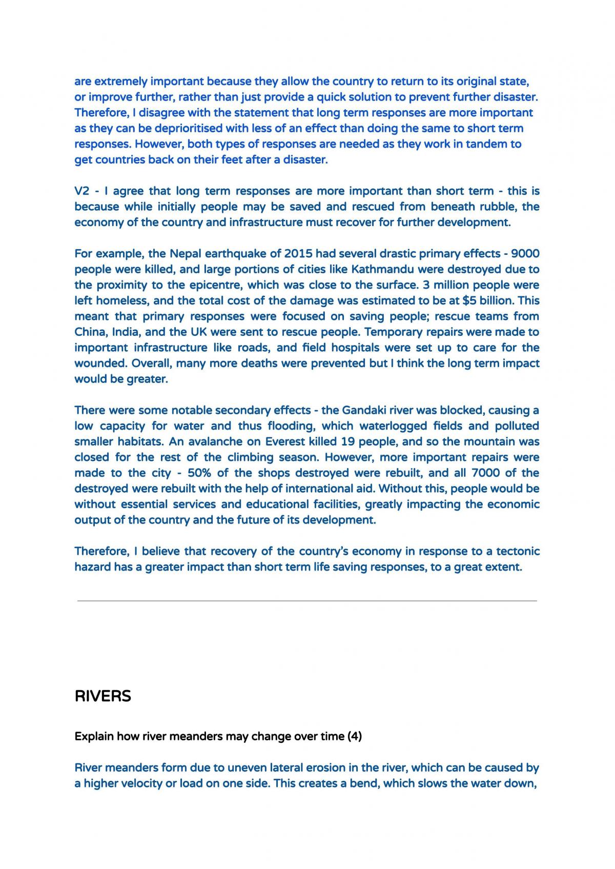 Geography GCSE AQA essays | Geography - GCSE AQA | Thinkswap
