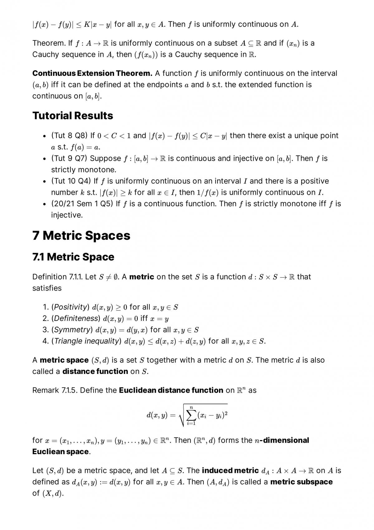 Mathematical Analysis I Revision Notes | MA2108 - Mathematical Analysis ...