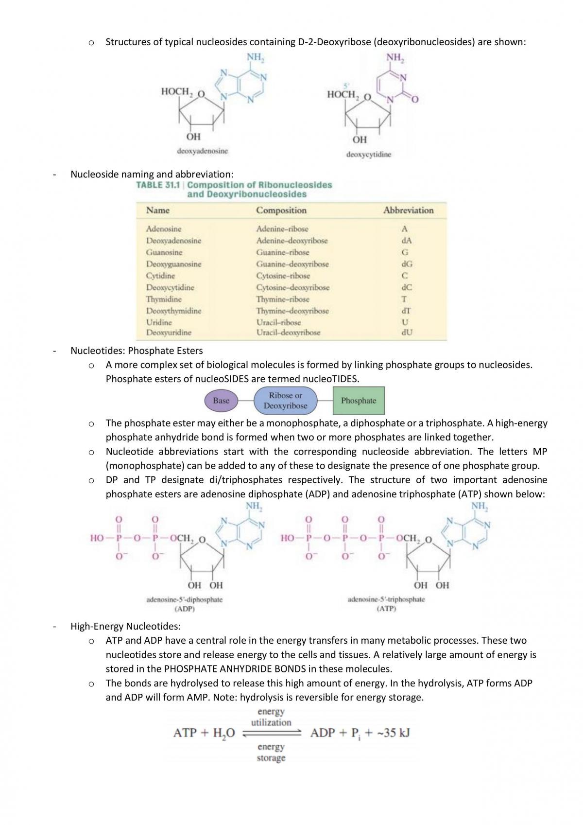 Chemistry of Biological Systems Notes | 1015MSC - Chemistry of Biology ...