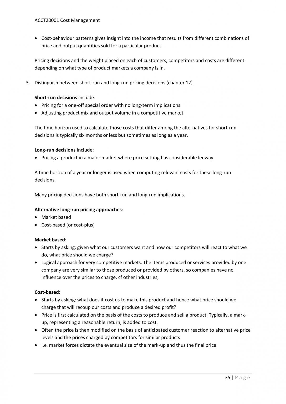 Cost Management Notes | ACCT20001 - Cost Management - UniMelb | Thinkswap