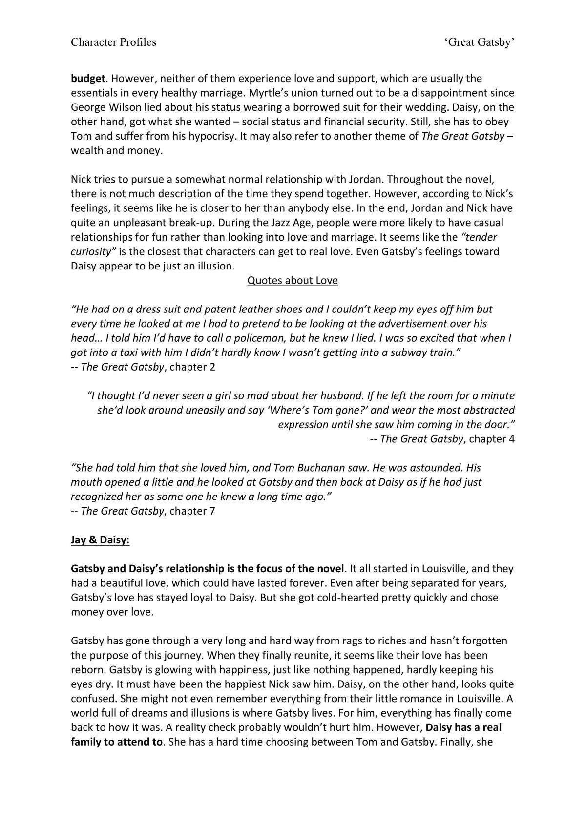 'Great Gatsby' Study Notes | English Literature A - AS Level A Levels ...