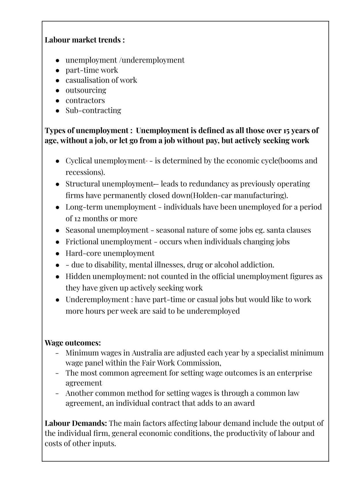 Year 11 Economics - Summary | Economics - Year 11 HSC | Thinkswap