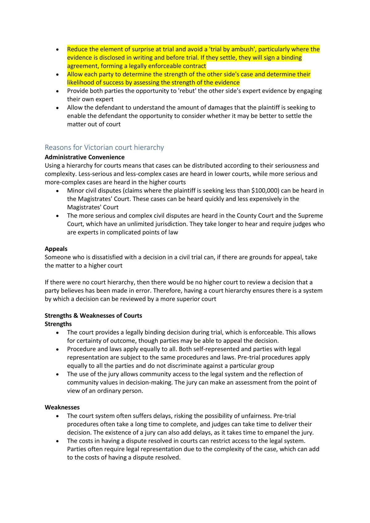 Unit 3 Legal Studies Notes | Legal Studies - Year 12 VCE | Thinkswap