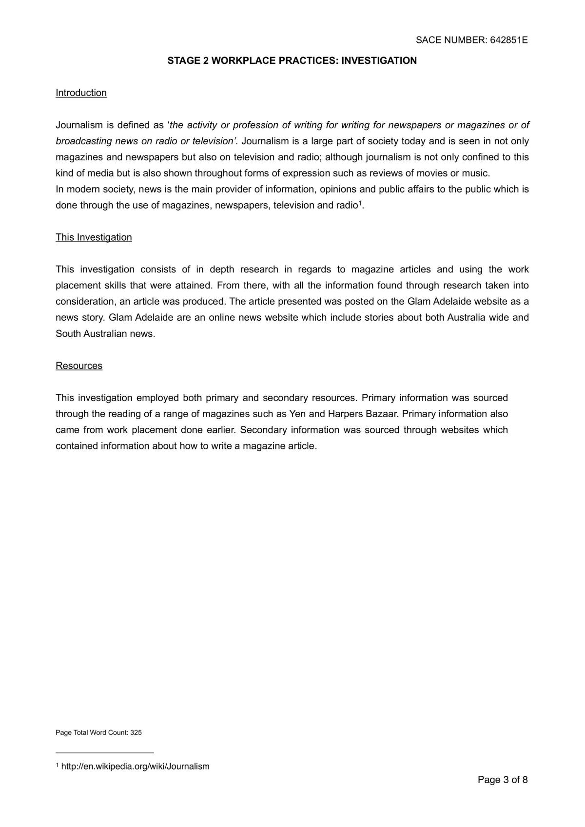 Investigation - Clothing and Fashion Week | Workplace Practices - Year ...