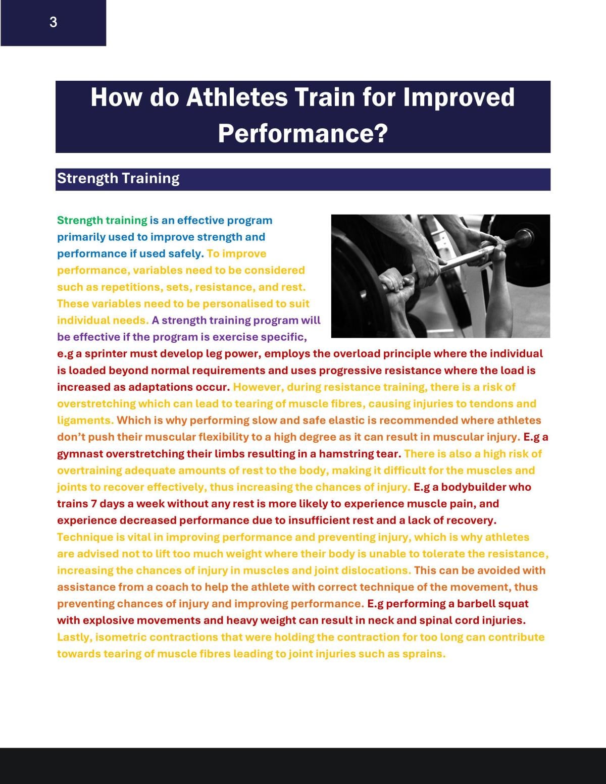 Year 12 PDHPE Improving Performance Notes | Personal Development ...
