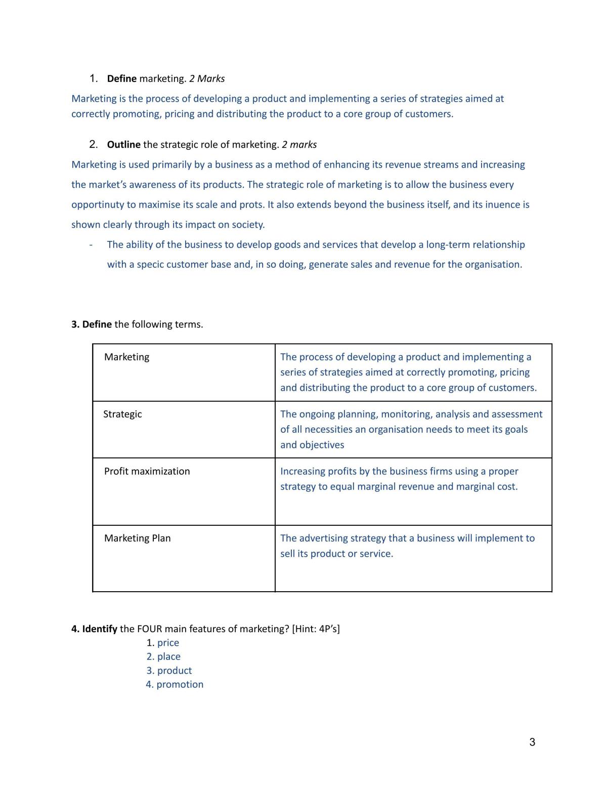 Marketing Business Notes | Business Studies - Year 12 HSC | Thinkswap