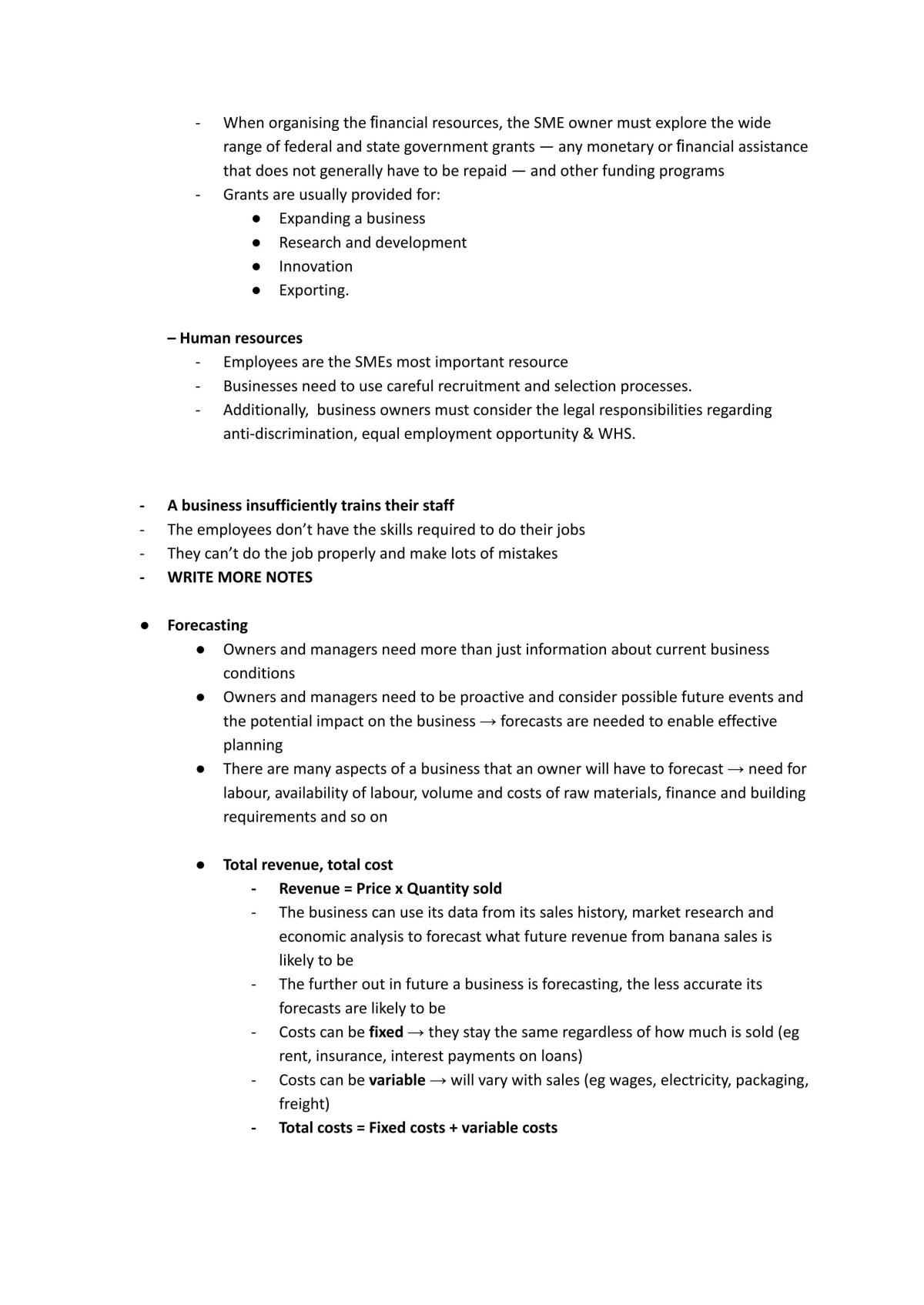 Prelim Business Planning Syllabus Notes | Business Studies - Year 11 ...