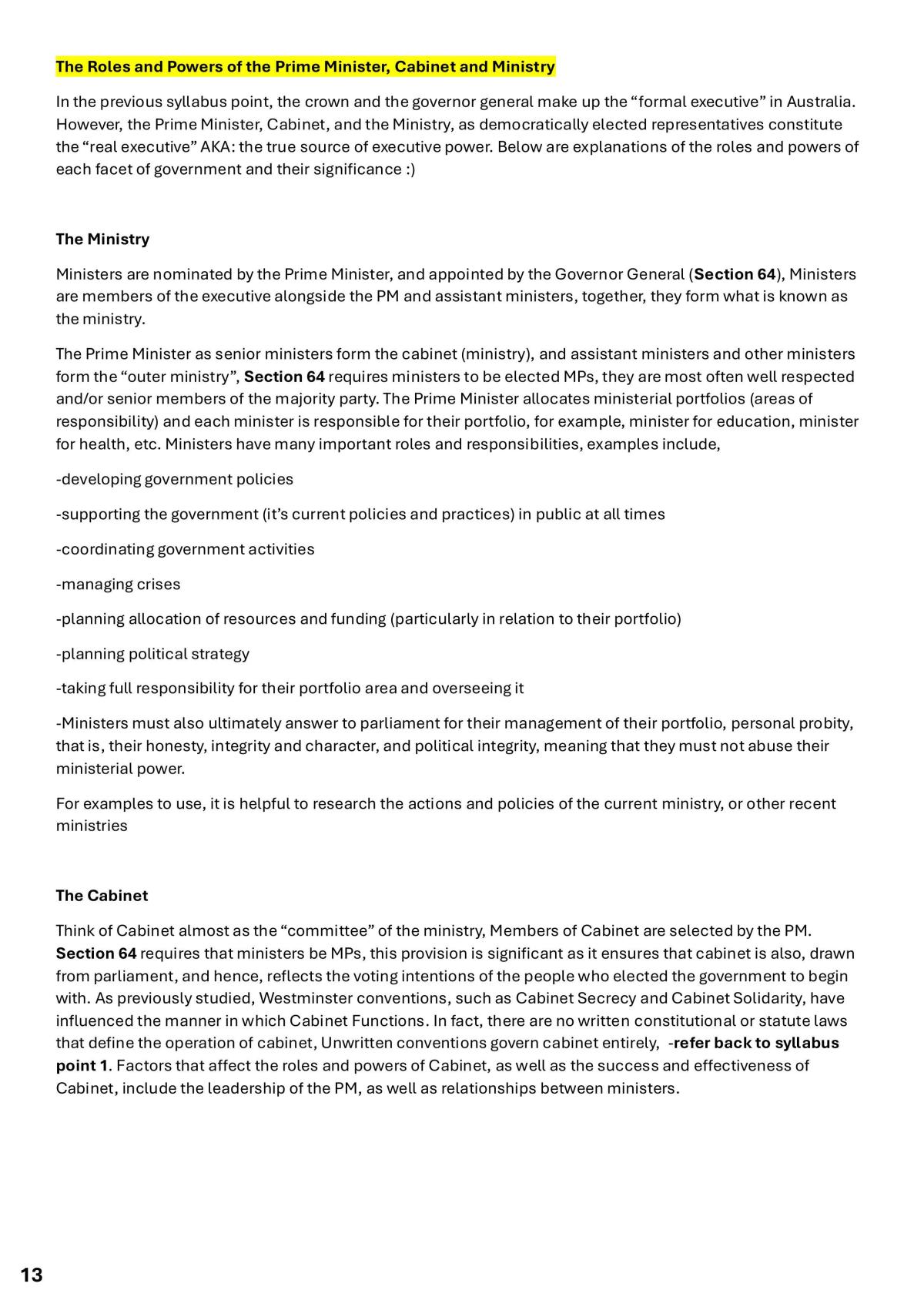 WACE Politics and Law, Complete notes for Unit 3 (Year 12) | Politics ...