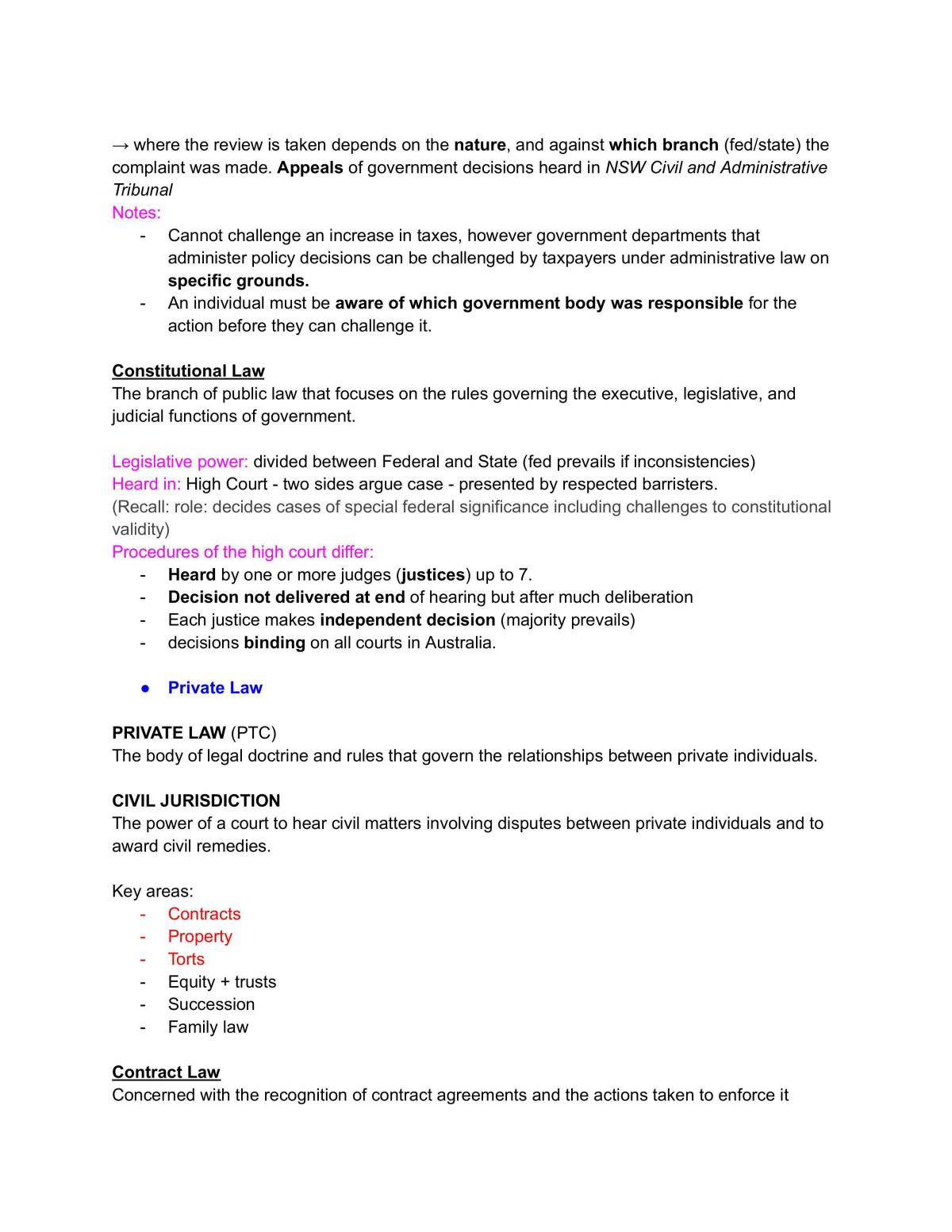 The Legal System | Legal Studies - Year 11 HSC | Thinkswap