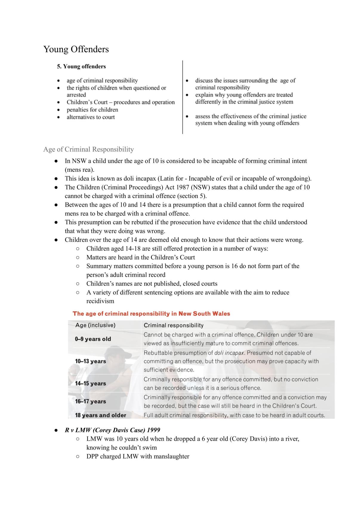 Legal Studies: Complete Notes (Crime) | Legal Studies - Year 12 HSC ...