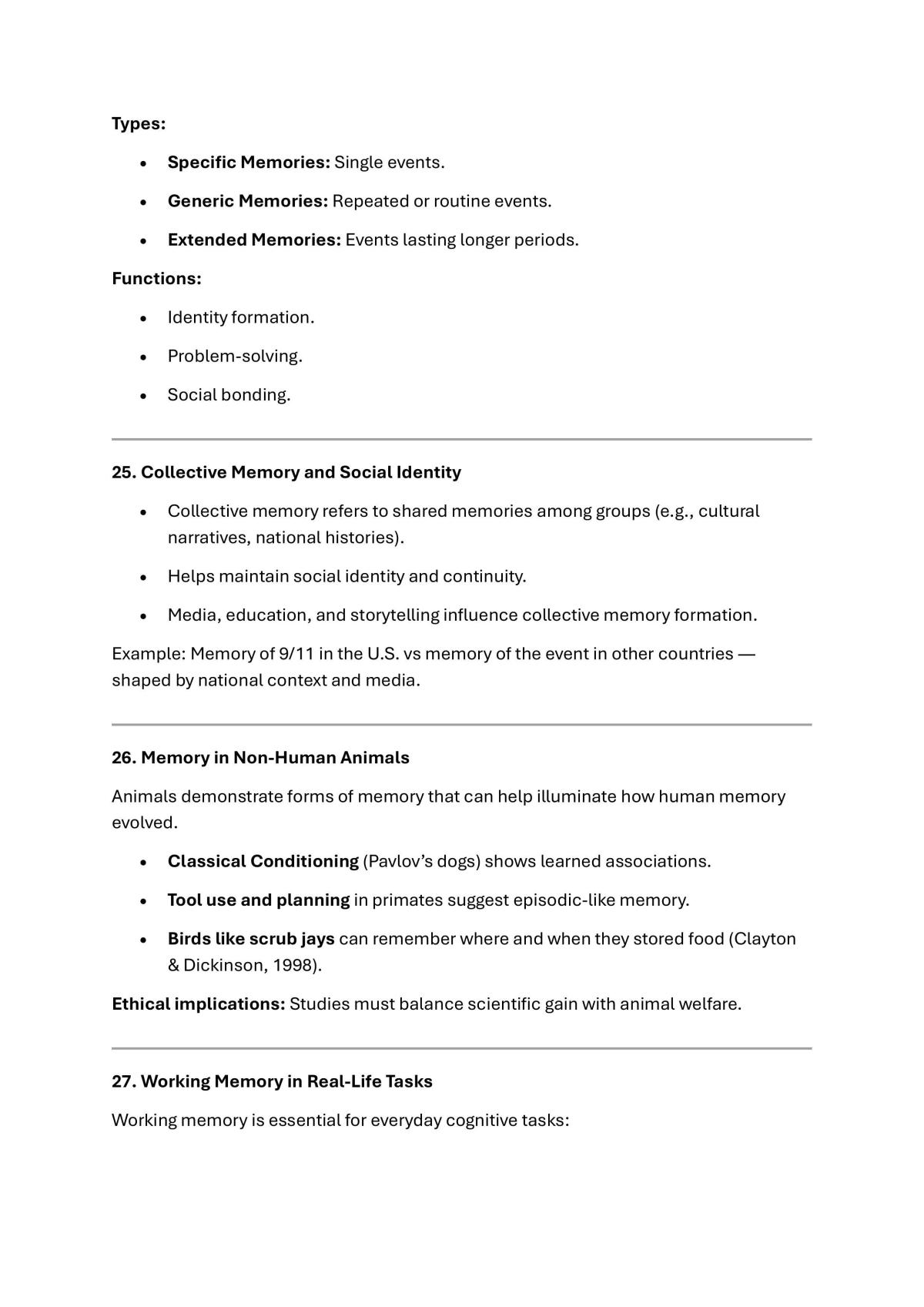 Study Notes About Memory | Psychology - Year 12 QCE | Thinkswap