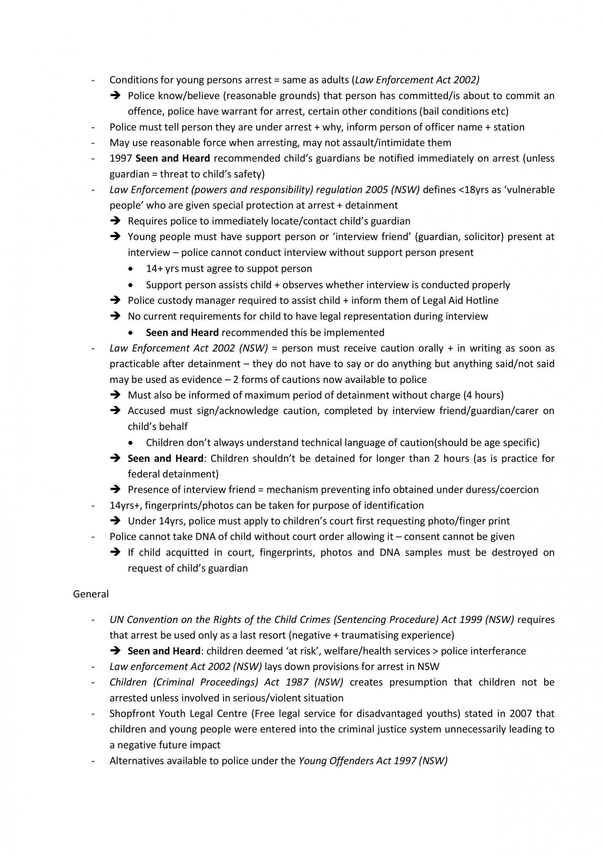 Legal Notes Crime | Legal Studies - Year 12 HSC | Thinkswap