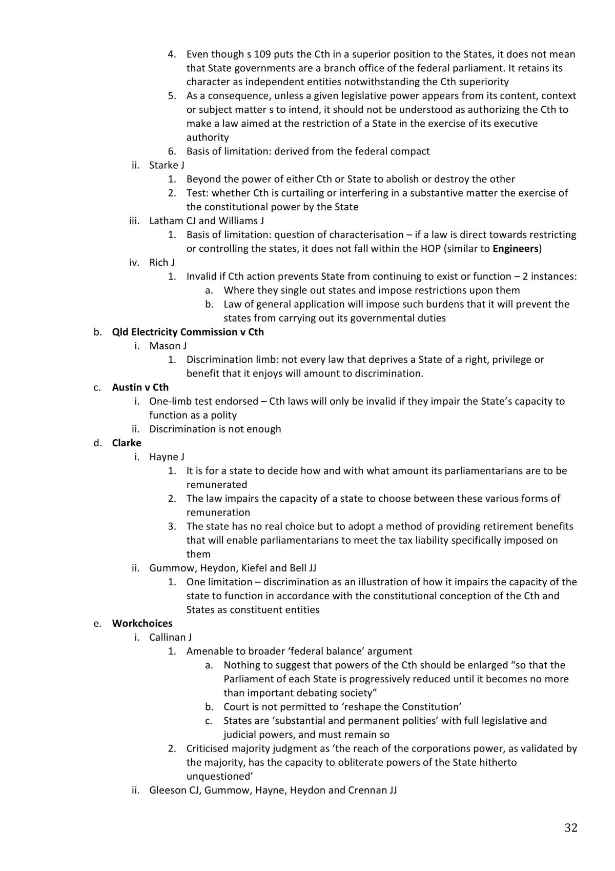 Federal Constitutional Law Summary Notes | LAWS2150 - Federal ...