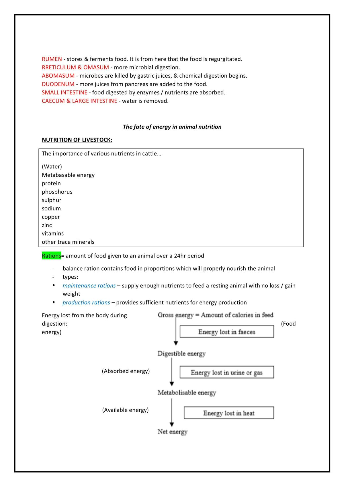 Agriculture- Animal Production | Agriculture - Year 12 HSC | Thinkswap