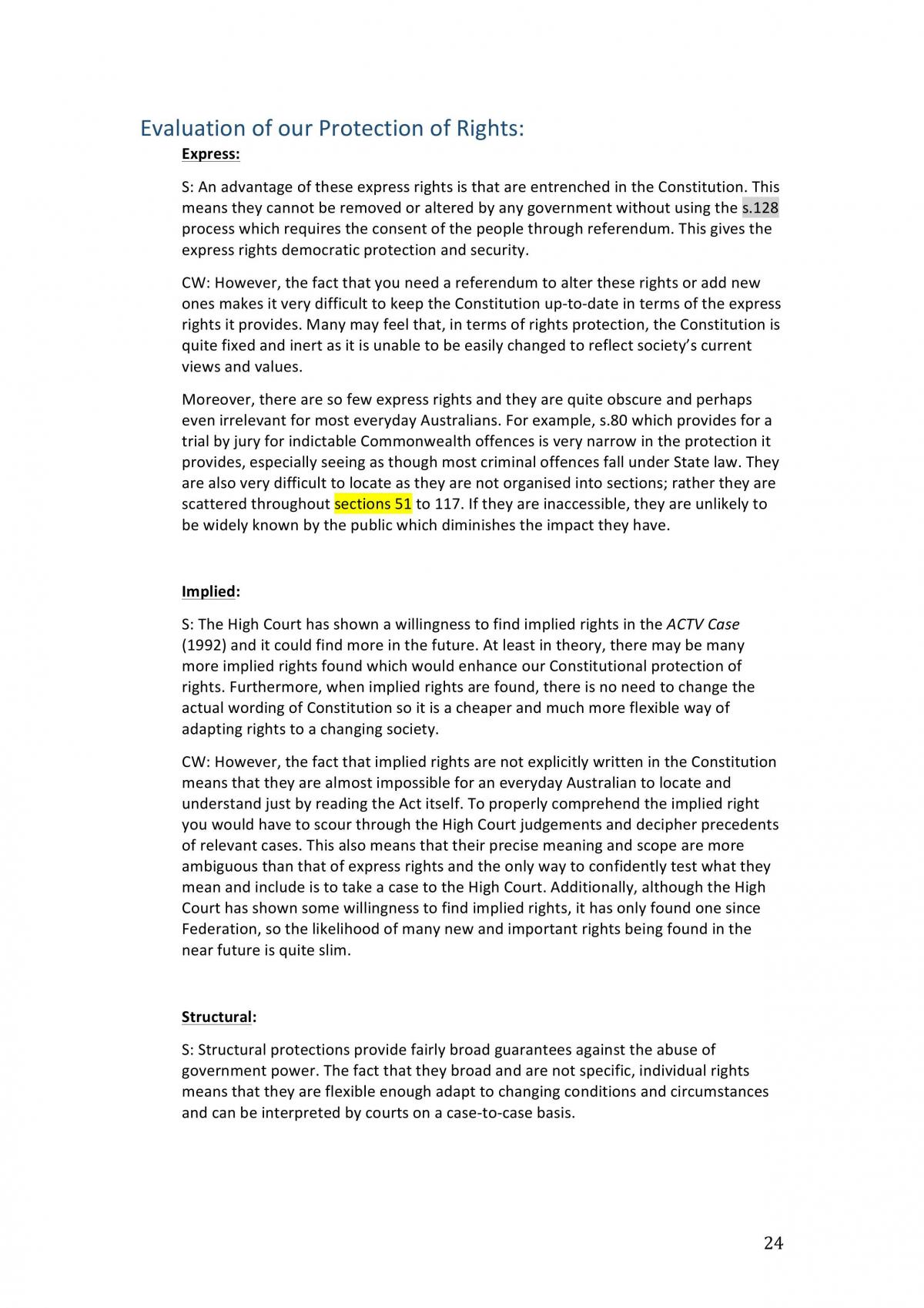 The Constitution and the Protection of Rights | Legal Studies - Year 12 ...