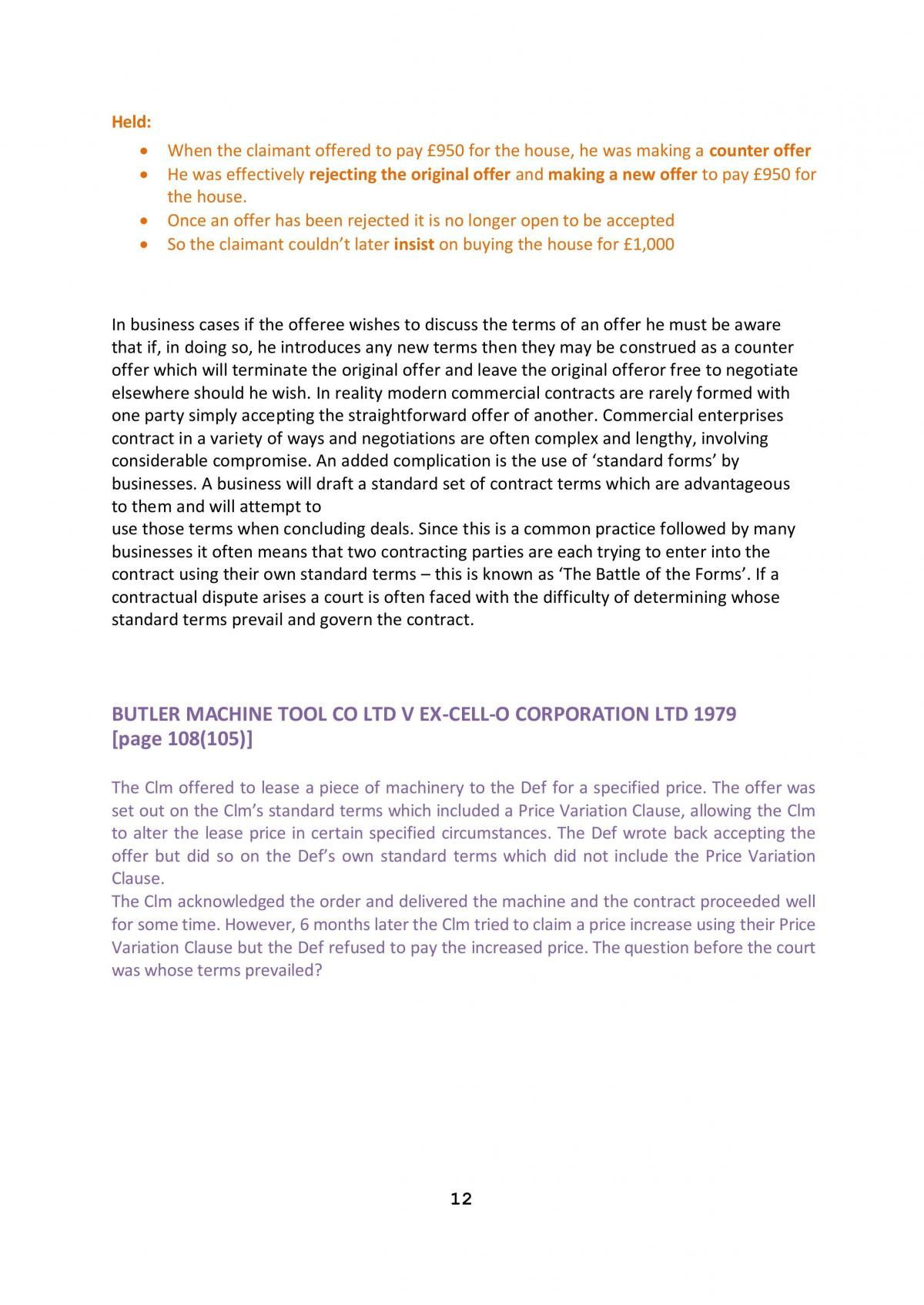 Business Law Law of Contract Notes | IB113 - Business Law - Warwick ...