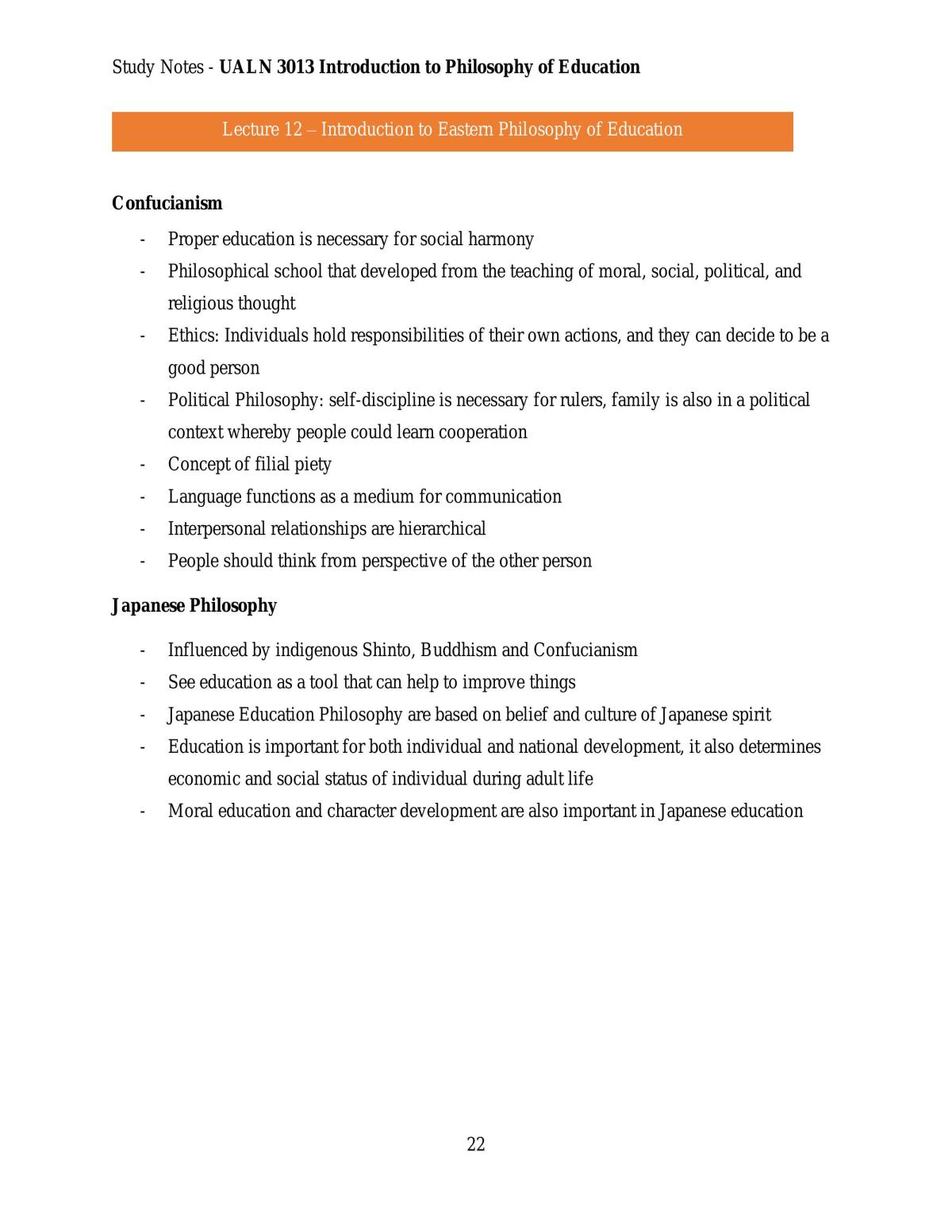 Study Notes - Introduction to Philosophy of Education | UALN3013 ...
