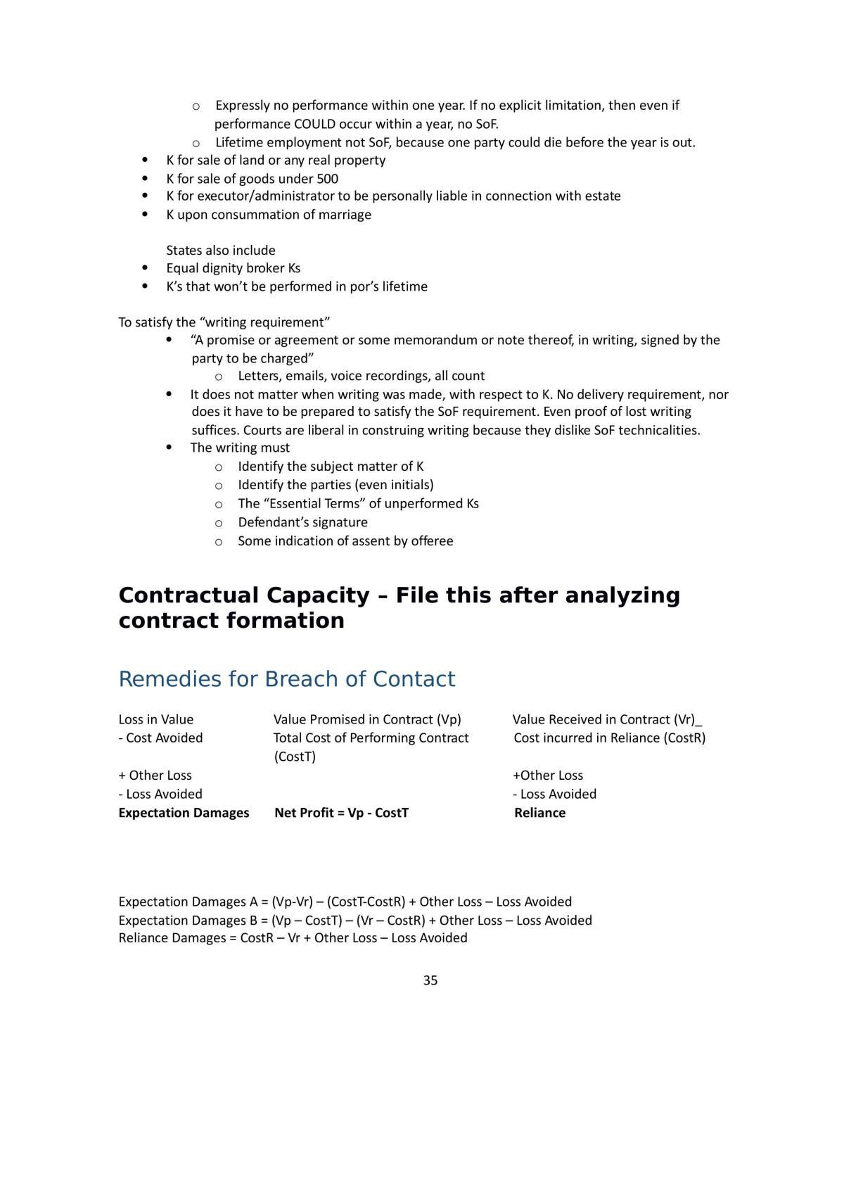 Contracts Course Guide | LAW 6001 - Contracts - UMN | Thinkswap