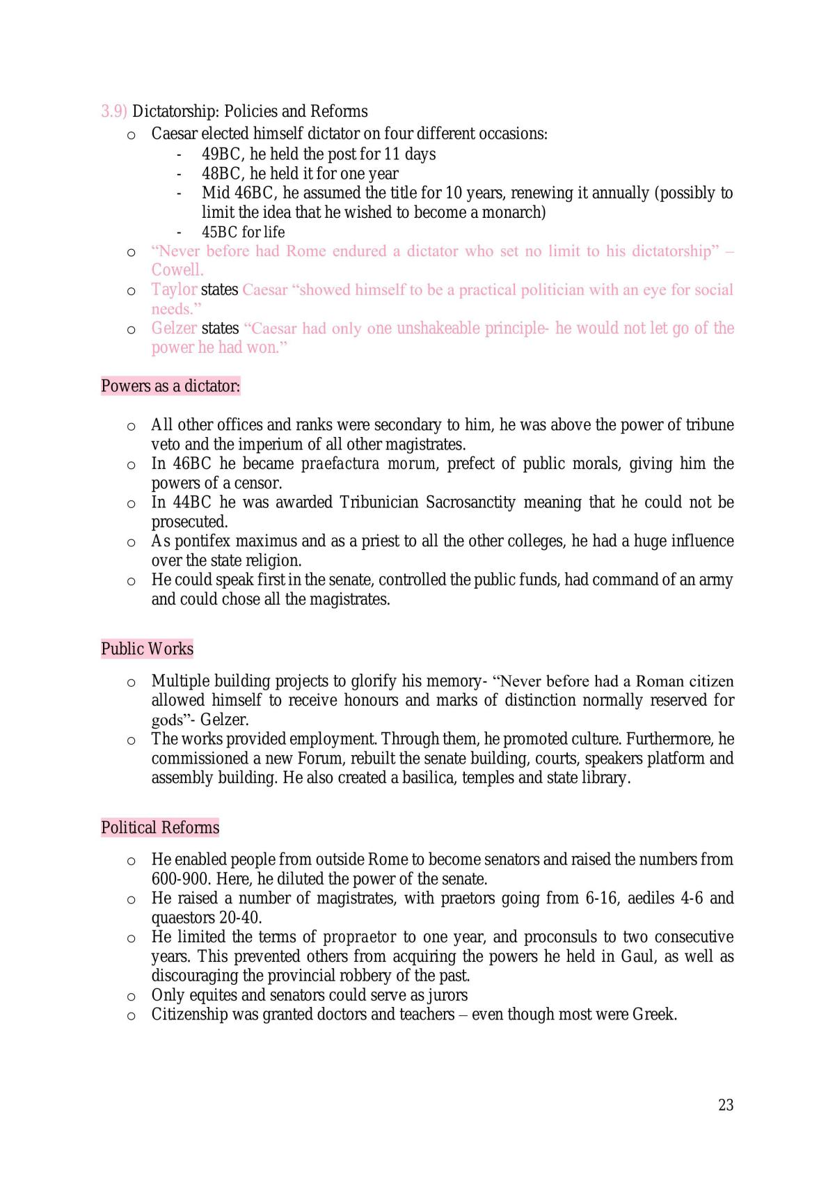 Notes on Rome – Julius Caesar | Ancient History - Year 12 HSC | Thinkswap