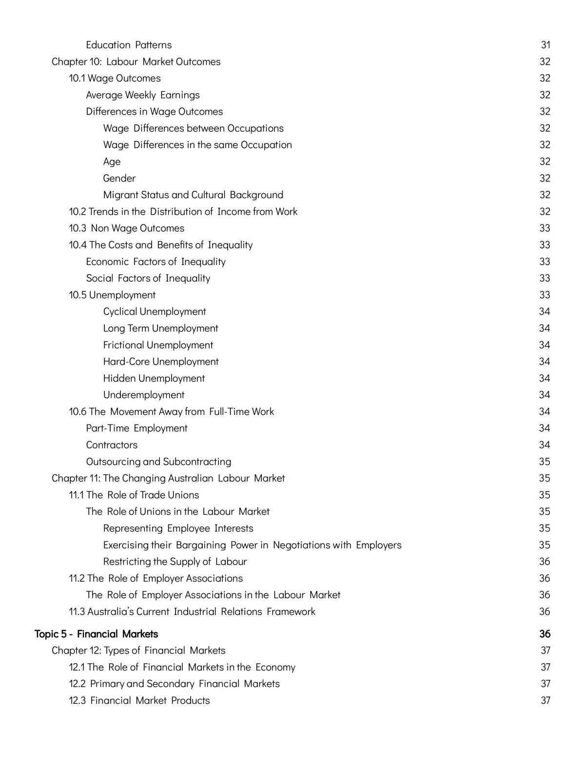 Economics Full Course Study Notes | Economics - Year 11 HSC | Thinkswap