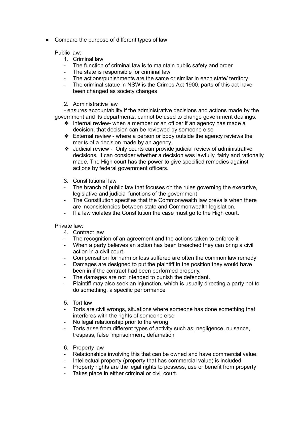 Part 1: The legal System | Legal Studies - Year 11 HSC | Thinkswap