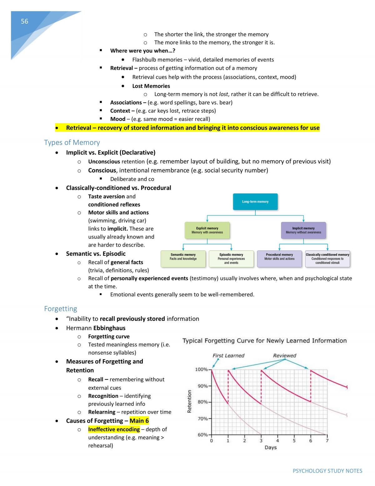 Complete Course Psychology Study Notes 2019 | Psychology - Year 12 VCE ...